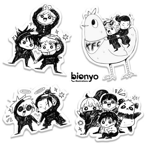 Jjk Individual Matte Vinyl Stickers Bionyo Illustrations