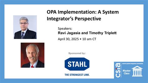 Opa Implementation A System Integrators Perspective Control System