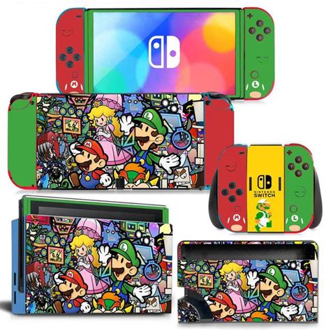 New Cartoon Super Mario Bros Game Console Stickers For Nintendo Switch