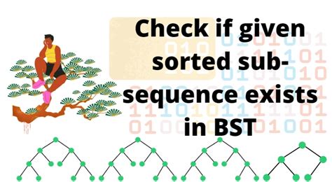 check if the given sorted sub sequence exists in bst naukri code 360