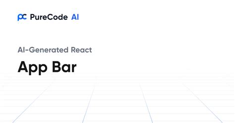 Effortlessly Generate React Appbar With Purecode Ai