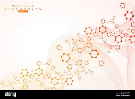 Science Network Pattern Connecting Lines And Dots Technology Hexagons Structure Or Molecular