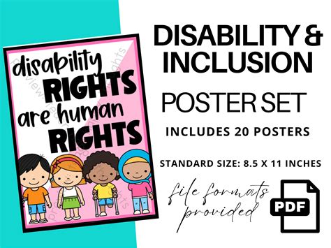 Disabilities And Inclusivity Poster Set Posters Accepting Inclusive