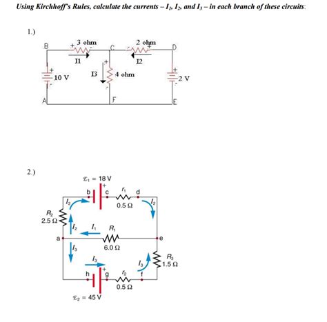 Solved Using Kirchhoff S Rules Calculate The Currents Il Chegg