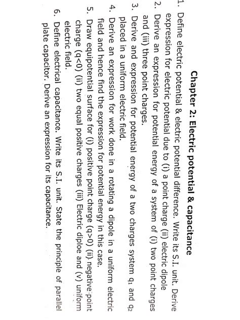 Most Important Topics In Electrostatic Potential And Capacitance Pdf