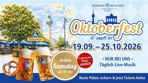 Oktoberfest Berlin 2026 Hofbräu Wirtshaus