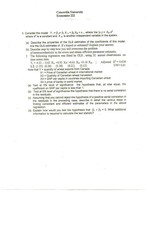 Ordinary Least Square Estimation In Regression Analysis