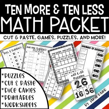 Adding Ten And Subtracting Ten By Sparkle In Second Jamie Paino