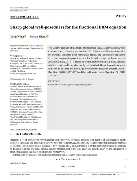PDF Sharp Global Well Posedness For The Fractional BBM Equation