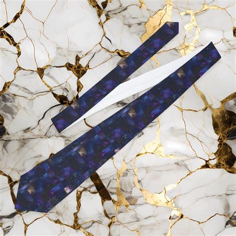 Blue Purple Abstract Mosaic Necktie Geometric Pattern Tie Etsy