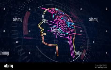 artificial intelligence project creating abstract concept of cyber