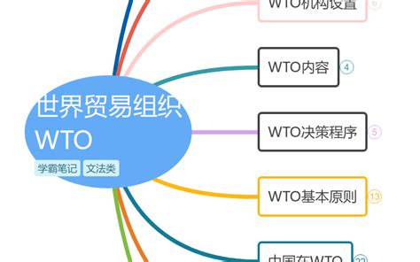国际经济法之世界贸易组织wto 思维导图模板processon思维导图、流程图