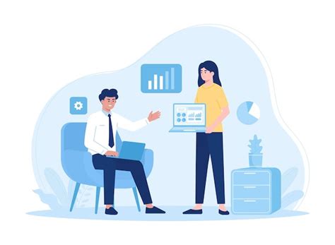 Premium Vector Person Analyzing Growth Graph Concept Flat Illustration