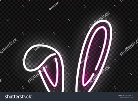 Vector Realistic Isolated Neon Sign Bunny Stock Vector Royalty Free