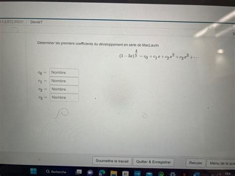 Solved Determine The First Coefficients Of MacLaurin S Chegg
