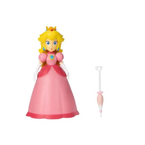 Super Mario Princess Peach With Umbrella 4 Inch Action Figure Maziply