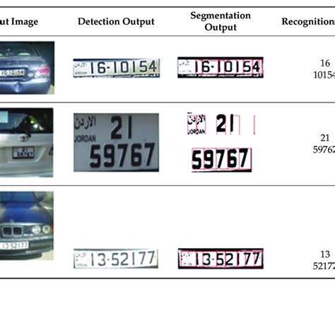 sample input images and corresponding detection segmentation and