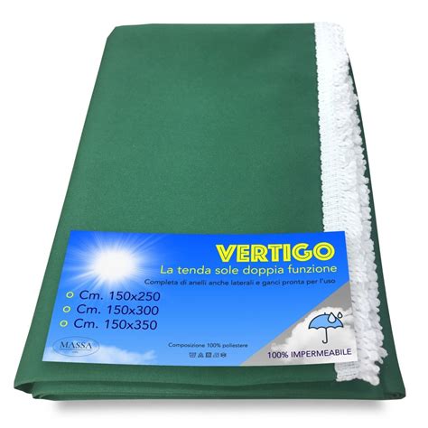 Vertigo Toldo Exterior JardÍn BalcÓn Verde Liso Impermeable Y Repelente Al Agua Cm 150 X 250