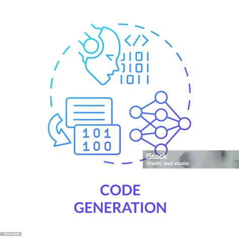 Code Generation Blue Gradient Concept Icon Stock Illustration Download Image Now Abstract