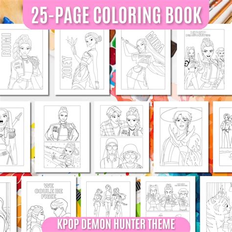 Kpop Demon Hunters Coloring Pages Printable Etsy