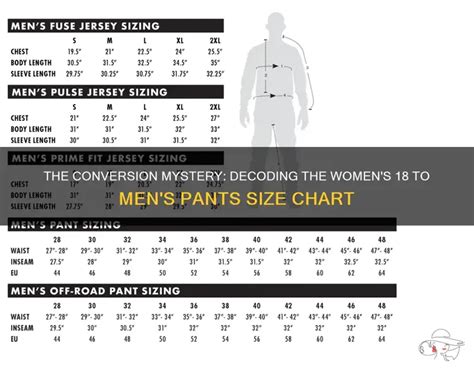 The Conversion Mystery Decoding The Womens 18 To Mens Pants Size