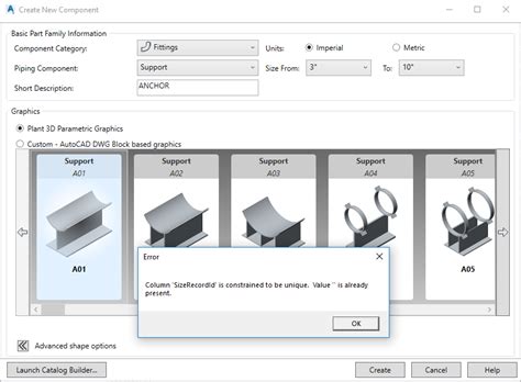 how to create a pipe support catalog from custom python shapes