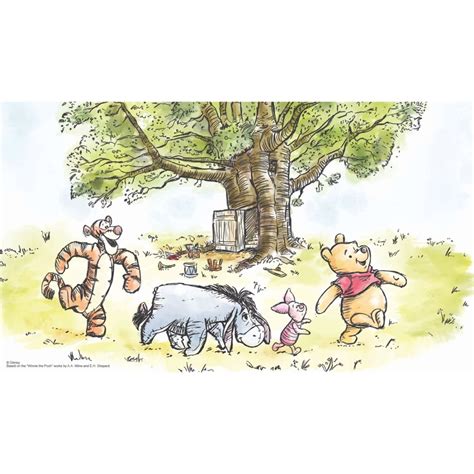 Disneys Winnie The Pooh Watercolor Peel And Stick Wallpaper Mural