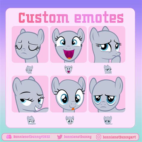 Ych Custom Emotes Mlp By Bonnienotbunny Ych Commishes