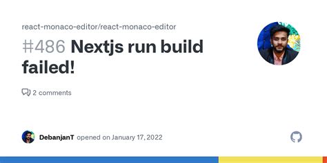 Nextjs Run Build Failed · Issue 486 · React Monaco Editorreact Monaco Editor · Github