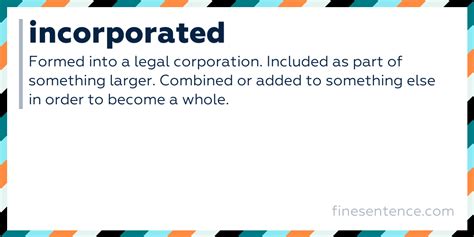 Incorporated Definition Meaning And Examples In English