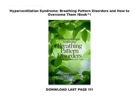 Hyperventilation Syndrome Breathing Pattern Disorders And How To Overcome Them Book