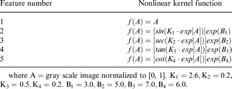 Nonlinear Kernel Functions Download Table