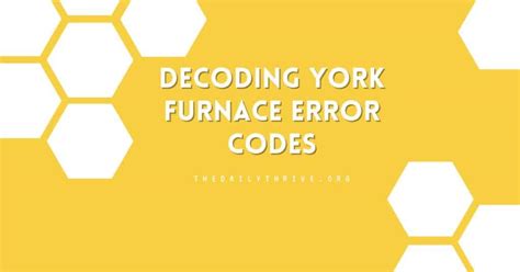 Decoding York Furnace Error Codes