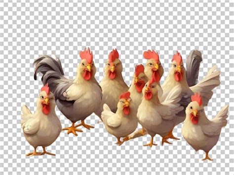 Premium Psd 3d Cute Chicken Group