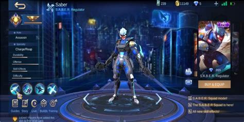 Saber Best Skins In Mobile Legends Ml Esports