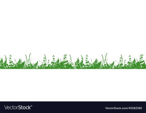 Green Grass Silhouette Grass Repeating Background Vector Image