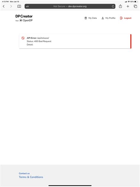 API Error After Submit Statistics Issue Opendp Dpcreator GitHub