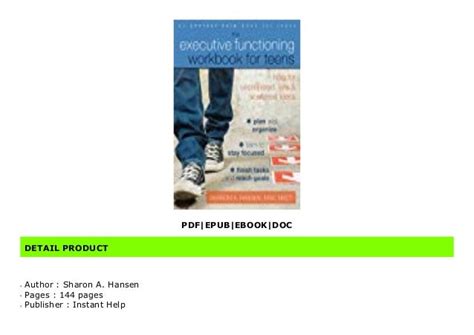 Ebook The Executive Functioning Workbook For Teens Help For Unprepared