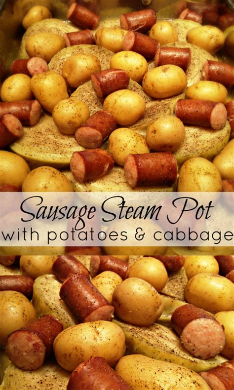 Smoked Sausage Or Kielbasa Steamed In One Pot With Cabbage And Potatoes
