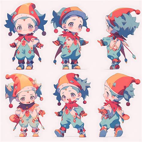 Premium Photo Character Anime Of Male Chibi Kawaii Court Jester