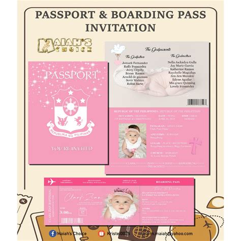 Mc Matte Passport Passbook Booklet And Boarding Pass Invitation