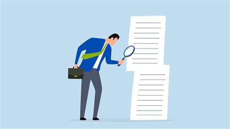 Document Checking 4k Animation Of Businessman Manager With Big