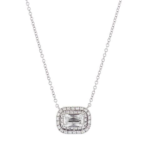 Ashoka Diamond Double Halo Pendant Necklace Shreve And Co