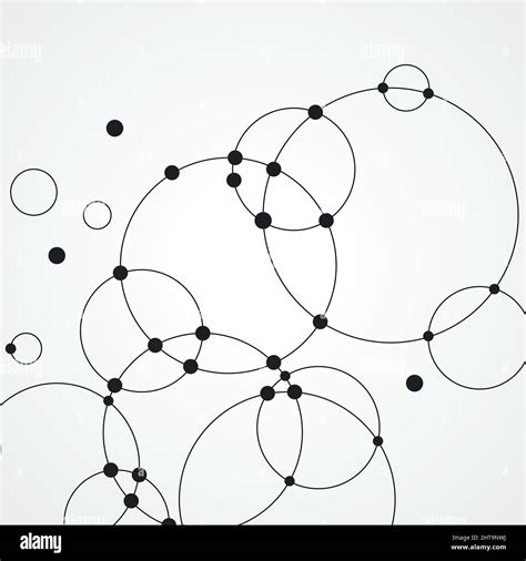 Vector Background With Overlapping Circles And Dots Connect Creative Structure Stock Vector