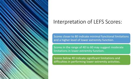 The Lower Extremity Functional Scale Lefs Youtube