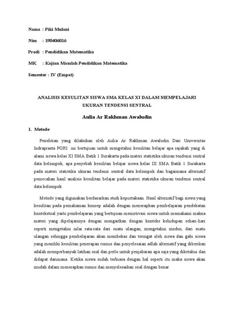 Analisis Piki Mulani Pdf