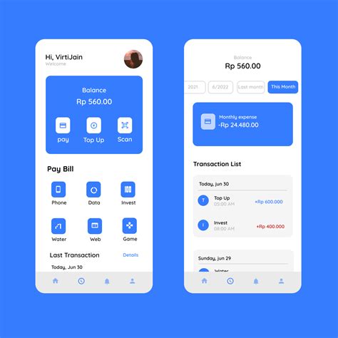 Personal E Wallet App Ui Design On Behance