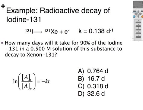 Solved Radioactive Decay Of Iodine 131131rightarrow131 Xe