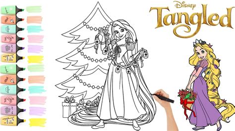 Rapunzel Disney Princess Christmas Coloring Pages 12 Pretty Princess