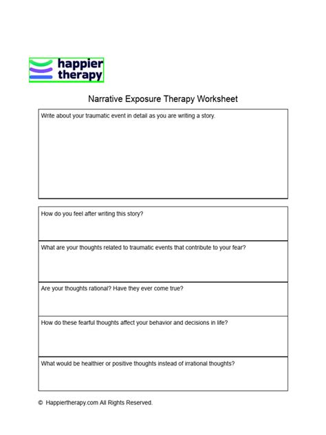 Printable Trauma Narrative Worksheet